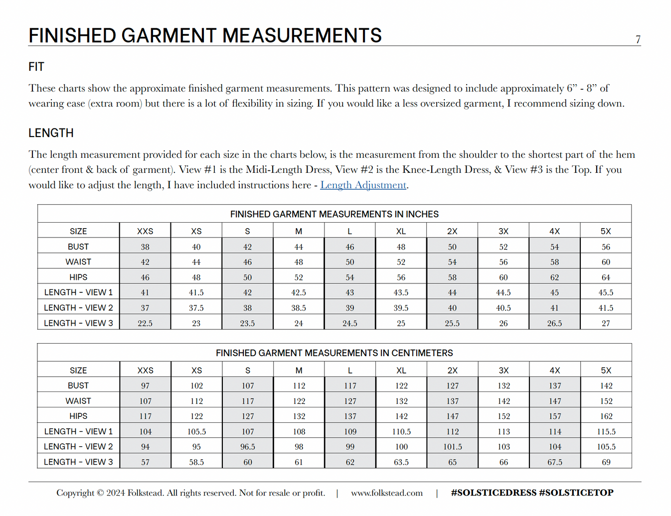 Solstice Dress & Top PDF Sewing Pattern - Sizes XXS - 5X ~ Beginner Fr ...